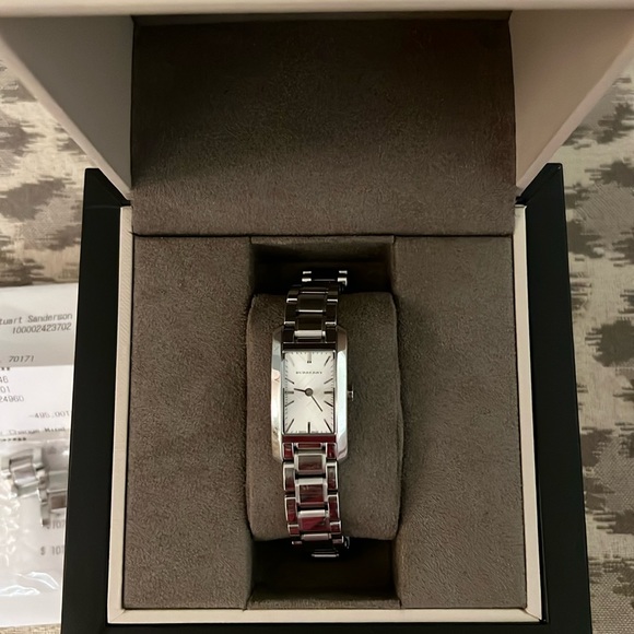 Accessories | Burberry Stainless Steel Rectangle Face Watch | Poshmark